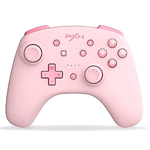 PXN Wireless Switch Controller, Gamepad Joystick with NFC/Amibo/Turbo, Screenshot Gyrox Axis and Dual Vibration, Switch for Nintendo Switch (Pink)