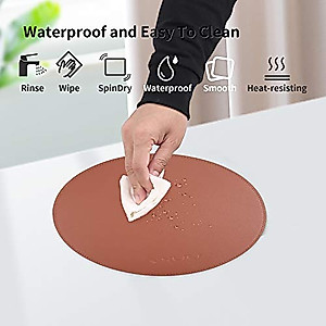 YXLILI Mouse Pad, Double-Sided Mouse Pads Small Round PU Leather Mouse Mat with Stitched Edge Waterproof Mouse Pads for Wireless Computer Mouse for Office Home Gaming Working
