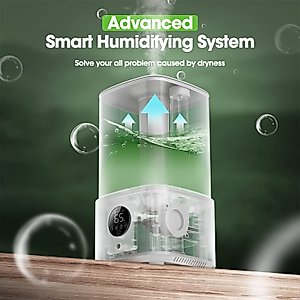 Humidifiers for Bedroom, 2.5L Ultrasonic Cool Mist Humidifiers for Baby Home Office Nursery & Plants, Top Fill Air Humidifier, Super Silent Sleep Mode，Auto Shut-Off (1)