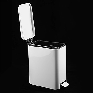 Step Trash Can, 5L Stainless Steel Pedal Garbage Bin Gentle Open and Close Low Noise for Office, Living Room, Kitchen