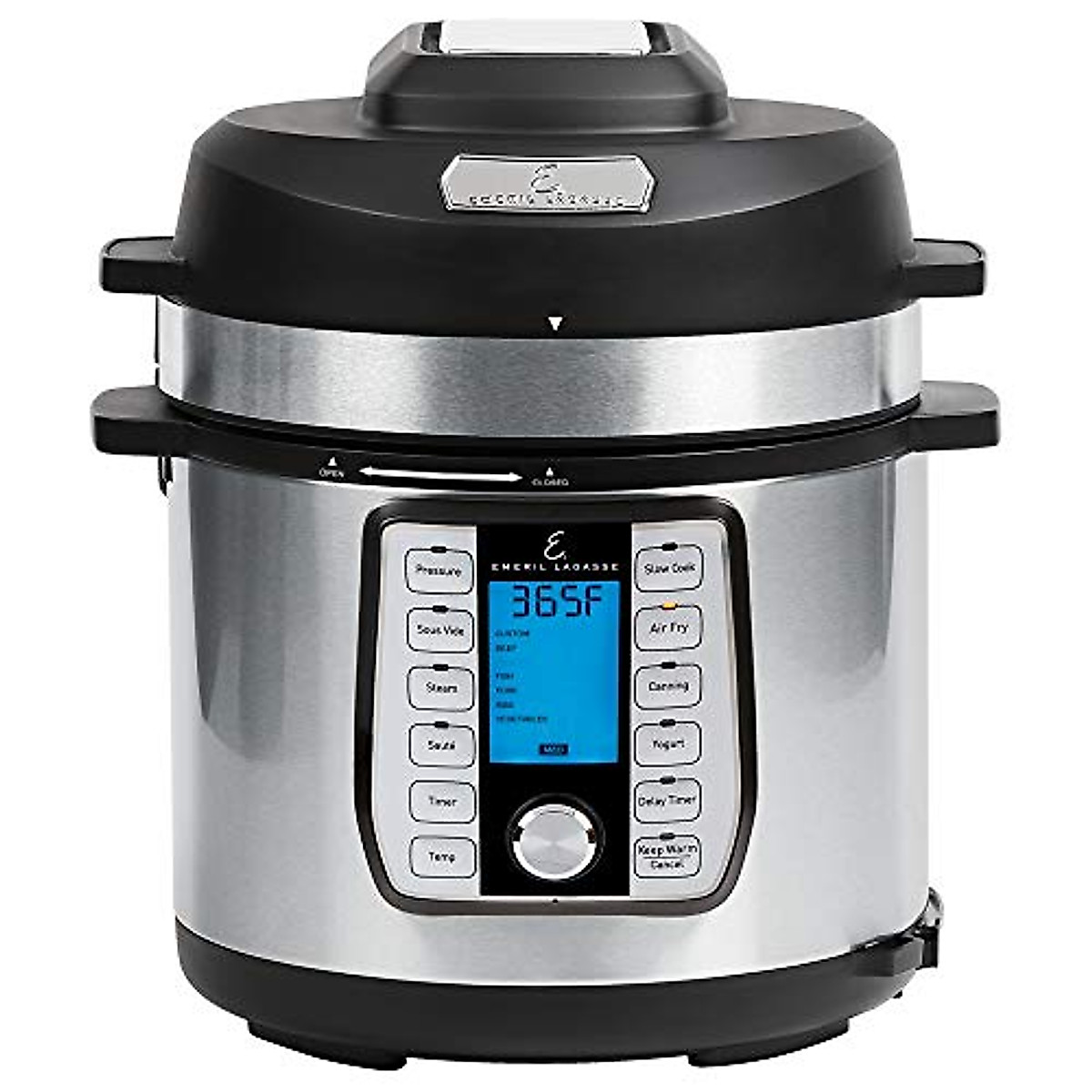 Emeril Everyday Pressure Air Fryer, 8 Qt with 5 Pc Accessory Pack, Silver