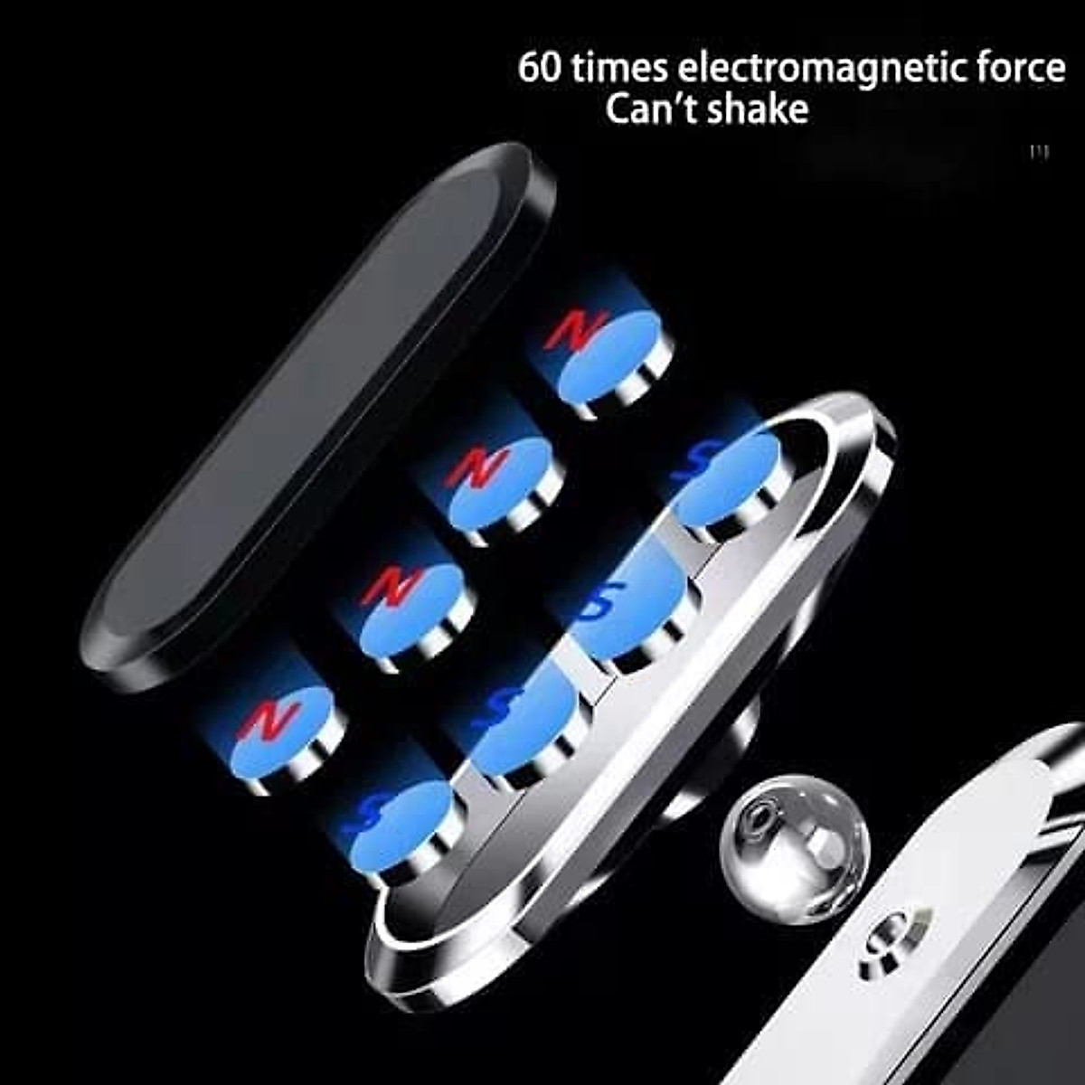 Powerful Magnetic Car Mount Aluminum Alloy 360 Degree Rotatable Car Phone Holder