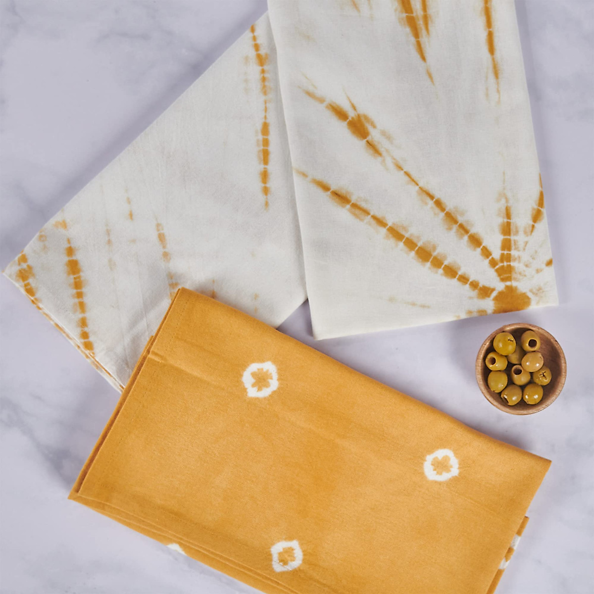 Folkulture Wooden Spoon Rest and Kitchen Towels Bundle, Spoon Rest for Kitchen Counter, Spoon Holder for Stove, Kitchen Towels or Tea Towels, 20 X 26 Inches Cotton Dishrags