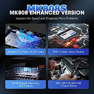 Autel Scaner MaxiCOM MK808S: 2024 Same as MX808S/MK808Z Bidirectional Scan Tool, Upgrade of MK808/MX808, 28+ Services, OE-Level All Systems Diagnostic Scanner, FCA AutoAuth Work with MV105/MV108