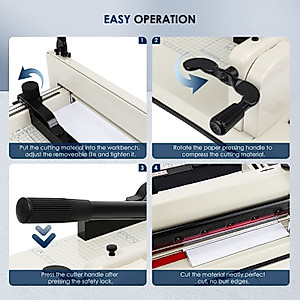 FAHKNS 17 Heavy Duty Guillotine Trimmer Paper Cutter,Cortadora de Papel 400 Sheets Paper Trimmer with Double Safety Protection Durable HSS Blade for Cutting Paper