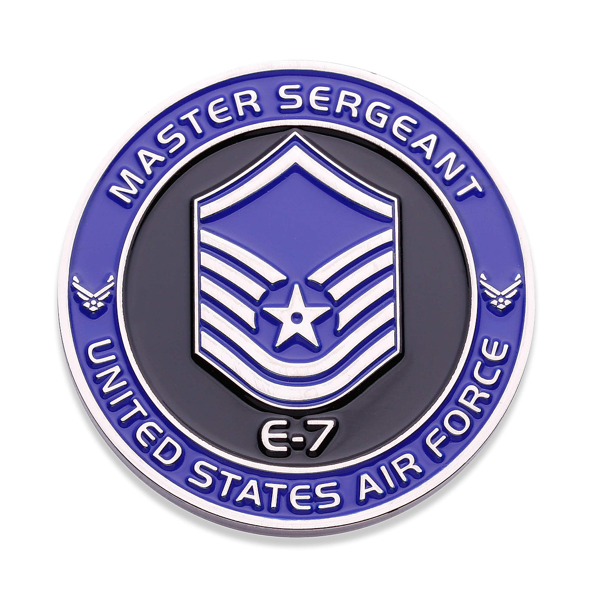 Air Force Master Sergeant E7 Challenge Coin! United States Air Force Master Sergeant Rank Military Coin MSGT. E-7 USAF Challenge Coin! Designed by Military Veterans - Officially Licensed Product!