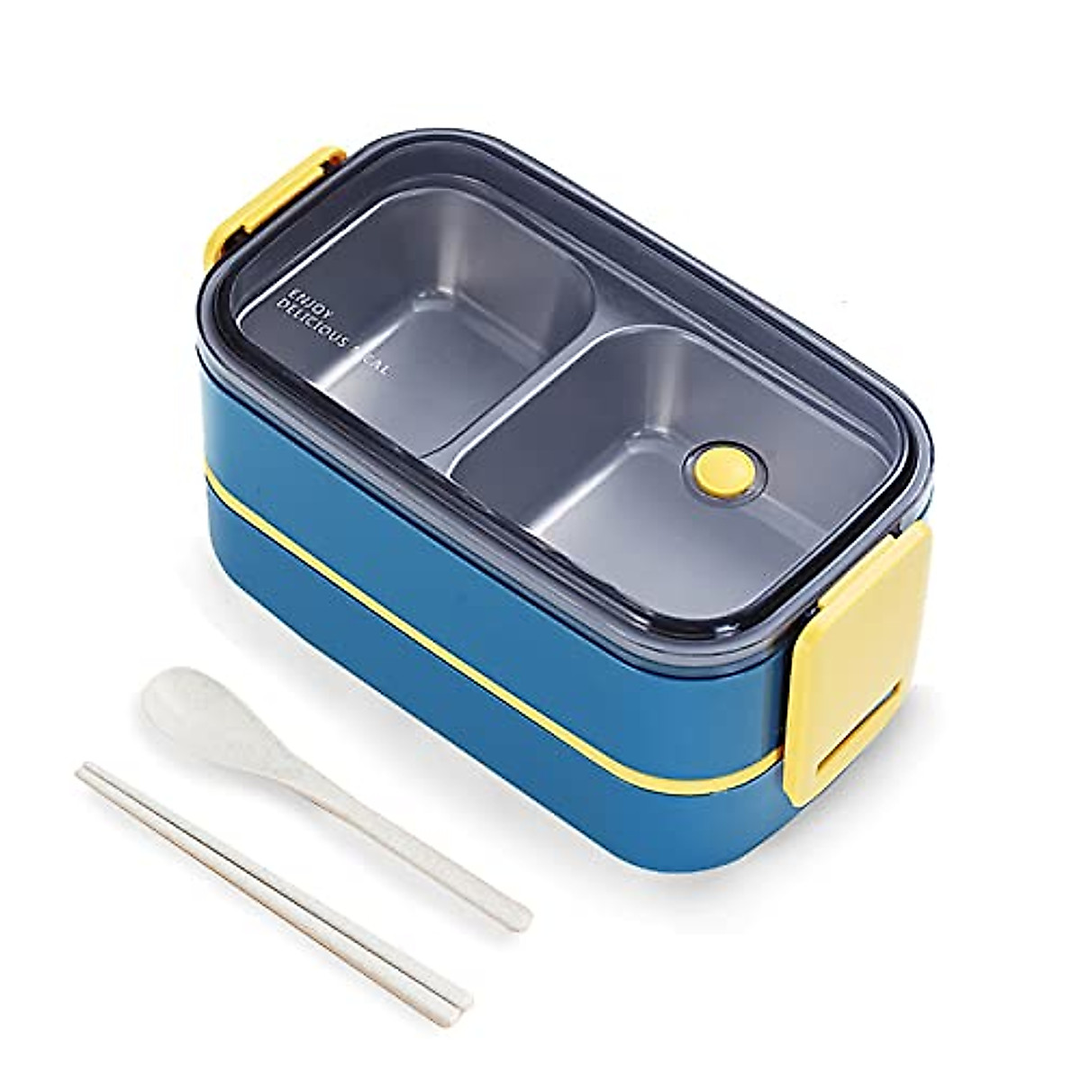 Aroplor Stainless Steel 2 Layer Bento Box Adult Lunch Box Portable Lunch Box Container-Salad Lunch Containers for Adults Japanese Leakproof Lunch Box Divided Food Meal Storage Containers Set