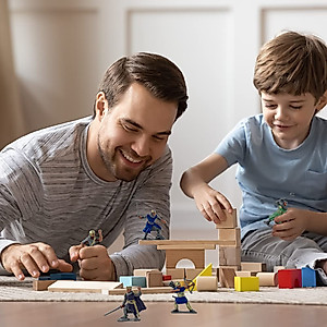 ArtCreativity Knight Action Figures for Kids, Set of 16, Free-Standing Knight Figurines with Realistic Details, Medieval Party Decorations and Cake Toppers, Knight Party Favors for Boys & Girls