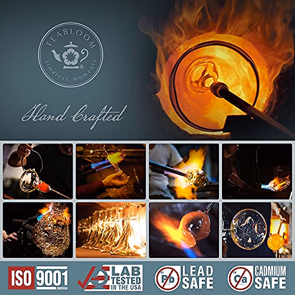 Teabloom Petite Insulated Glass Cups (3.4oz) - Heat Resistant Borosilicate Tea and Espresso Cups