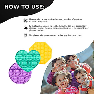 3 Pack Push Pop Fidget Toy - Push Pop Bubble Anti Anxiety Sensory Toy - Bubble Pop Stress Reliever - Durable & Washable Soft Silicone Squeeze Fidget Toy - Perfect for Adults & Kids (Three Colors)