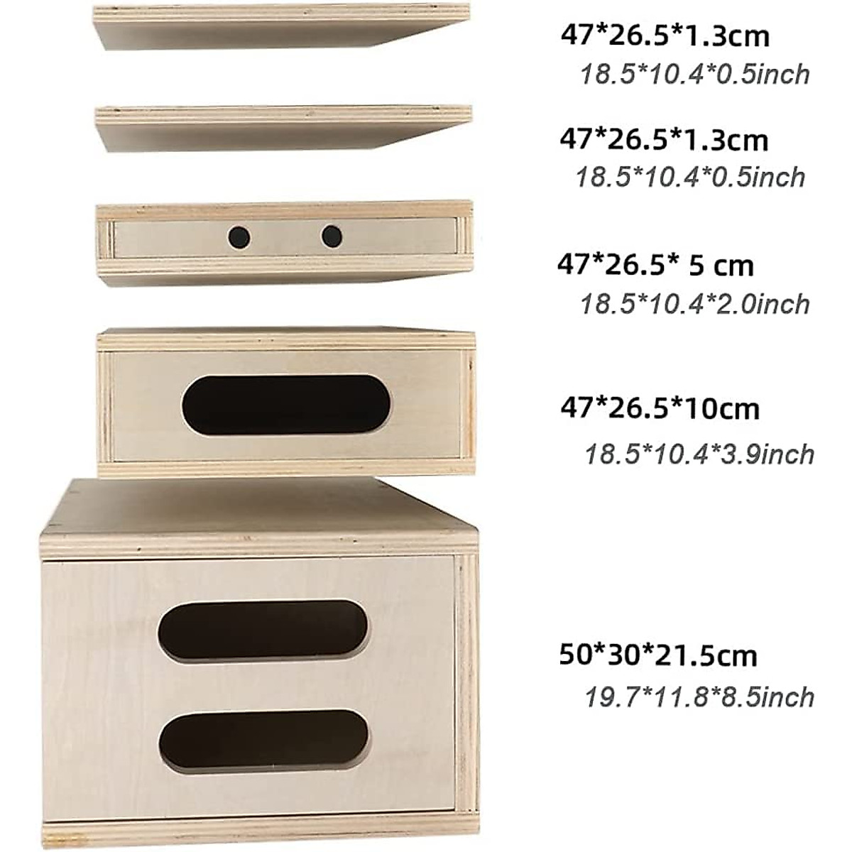 MYOYAY Photography Apple Box, Set of 5 Standard Wooden Apple Boxes with Magnetic Lid Multifunctional Wooden Boxes for Supporting Height-Adjusting Photo Studio Film Set and Photography