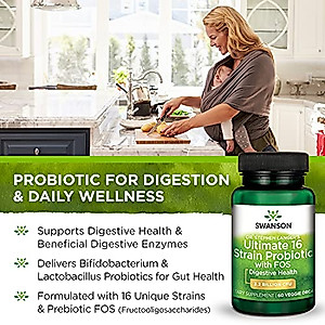 Swanson Dr. Stephen Langer's Formula - Natural Probiotic w/ Prebiotic FOS - 16-Strain Supplement Promoting Digestive Support w/ 3.2 Billion CFU per Capsule - (60 Veggie Capsules)