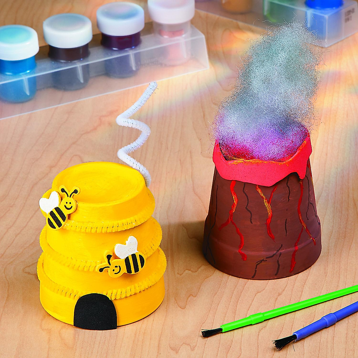 Fun Express Mini Flower Pots Bulk Ceramic - Set of 12 Unfinished White Ceramic Pot for Kids - Color Your Own Class Pack - Great for Classrooms, Art Class and Camp Craft Projects