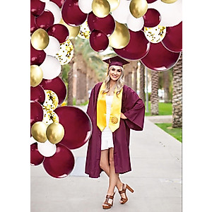 Graduation Party Decorations Maroon Gold 2024/Burgundy Gold Graduation Decorations/Maroon Gold Balloons/131pcs Maroon Birthday Party Decorations Women Fall Bridal Shower Decorations/Maroon Wedding
