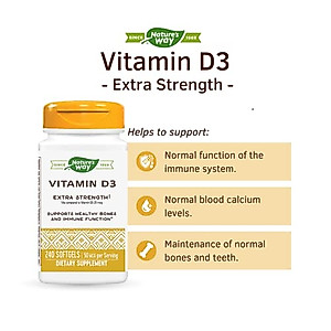 Nature's Way Vitamin D3 Extra Strength; 2000 IU per serving; 240 Softgels