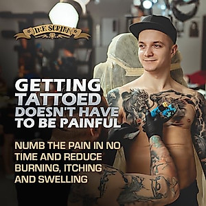 Ink Scribd Premium Tattoo Numbing Cream Topical Pain Treatment for Tattoos. Also for Laser Hair Removal, Brazilian Waxing, Microblading, Microneedling - Maximum Strength 5% Lidocaine (1oz)