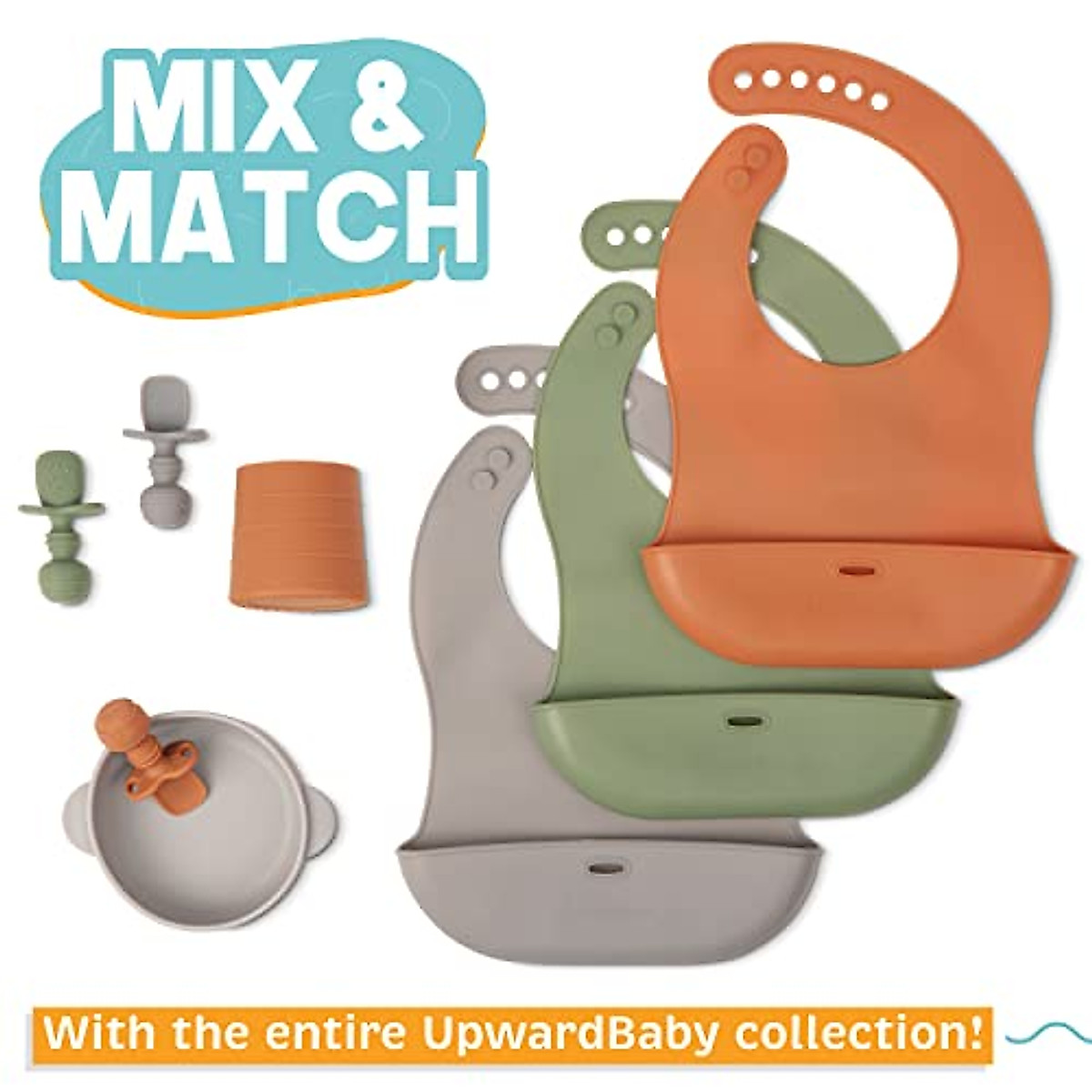 UpwardBaby Silicone Placemats for Toddlers - Suction Baby Placemat for Restaurants & Home - Set of 3 - Kids Placemat for Dining Table -Washable Wipeable Nonslip BPA-Free Placemats for Kids