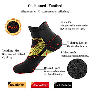 Seiciviy Mens Socks 100% Cotton Multipack Ankle Cushioned Casual Dry Control Compression Socks For Men Crew Socks