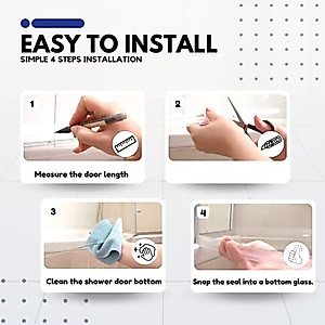 CARESOME Caresome 2-Pack Shower Door Bottom Seal (3/8in)-Inch Glass, 39inLength - Sweep to Create a Water Barrier Frameless Design Stop Leaks Strip
