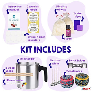 J MARK DIY Candle Making Kit for Adults – All Inclusive with Tins, Wax, Dye, Fragrance Oils and more