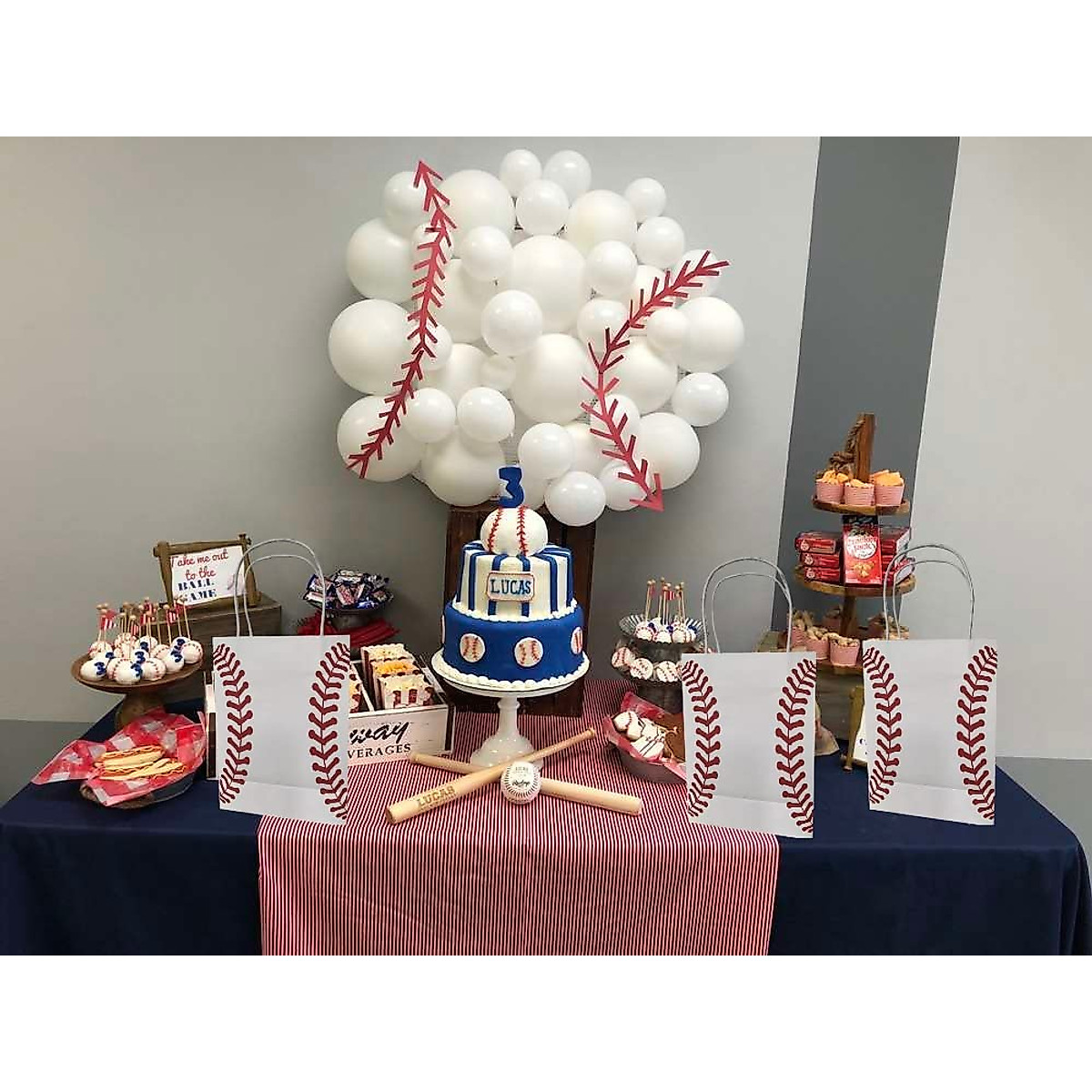 18 Pcs Baseball Party Favors Gift Bags - Baseball Goodie Bags Favors for Kids Adult Team - Baseball Theme Birthday Party decoration bags - Supplies Paper Bag with Handle
