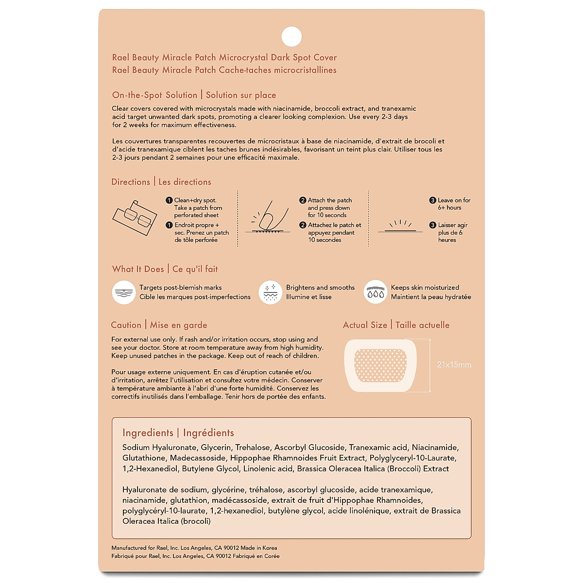 Rael Bundle - Microcrystal Dark Spot Cover (6 Count), Cica Spot Corrector Cream (.68oz, 20ml)