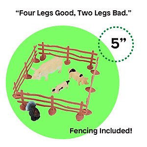 Boley Farm Animal Toy Bucket - 40 Piece Educational Playset with Horses, Cows, Roosters, Sheep, Fences, Trees - Perfect for Imaginative Play, Easy Storage, and Cleanup - Child Safe, Durable, and Fun