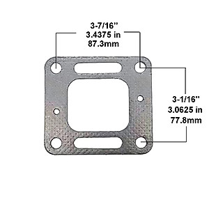 Pack of 4 18-0897 Exhaust Restricted Elbow Risers Gasket Compatible with Mercury Mercruiser V6 V8 Engines Replace 27-41813, 27-860233, 27-863724
