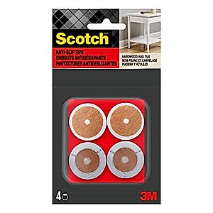 Scotch Chair Tips, 24PCS Chair Leg Floor Protectors for Hardwood Floors, Round, Clear, 1" (6-Pack of 4 Chair Pads)