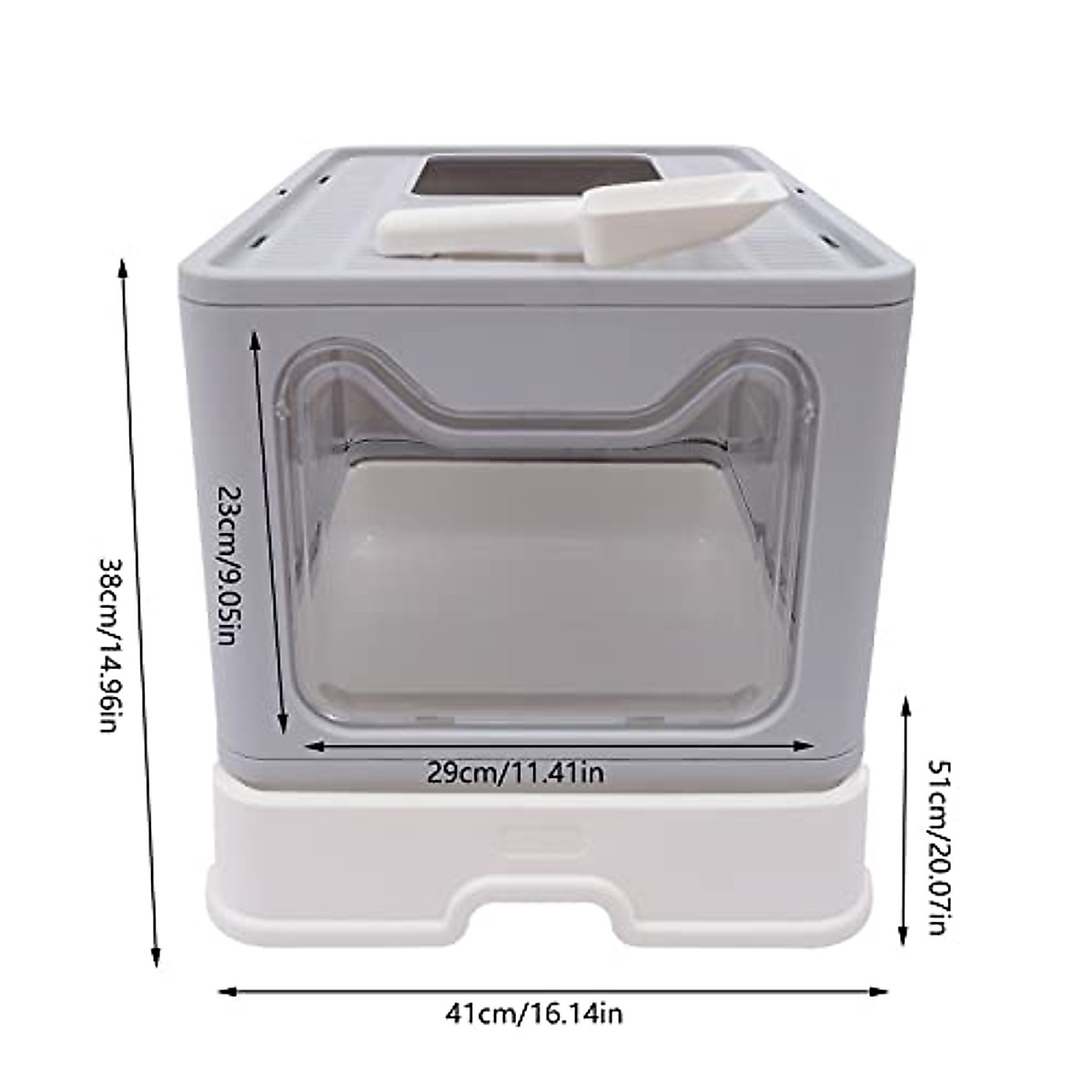 Cat Litter Box Semi-Enclosed and Foldable,Front Entry and top Exit Litter Box Storage and Deodorization Design Covered Litter Box,Comes a Cat Shovel, for Families Cat Houses