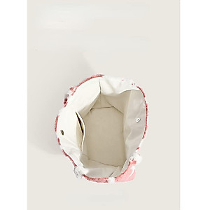 Fluffy Cow Printed Tote Bag Y2K Fuzzy Shoulder Bag Plush Aesthetic Purse Underarm Bag for Autumn Winter (Brown)