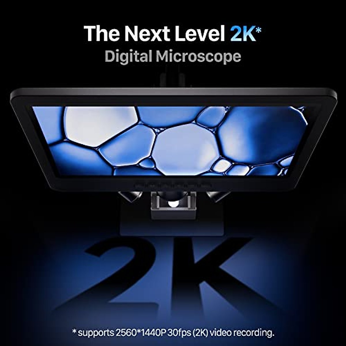 TOMLOV DM602 HDMI Digital Microscope with 3 Lens, Soldering Microscope with 10.1 Inch Screen, LCD Coin Microscope Full View, 2K Video Microscope for Adults, Biological Slide Microscope, 64GB