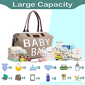 CHQEL Baby Diaper Bag, Mommy Bags for Hospital & Functional Large Baby Diaper Travel Bag for Baby Care
