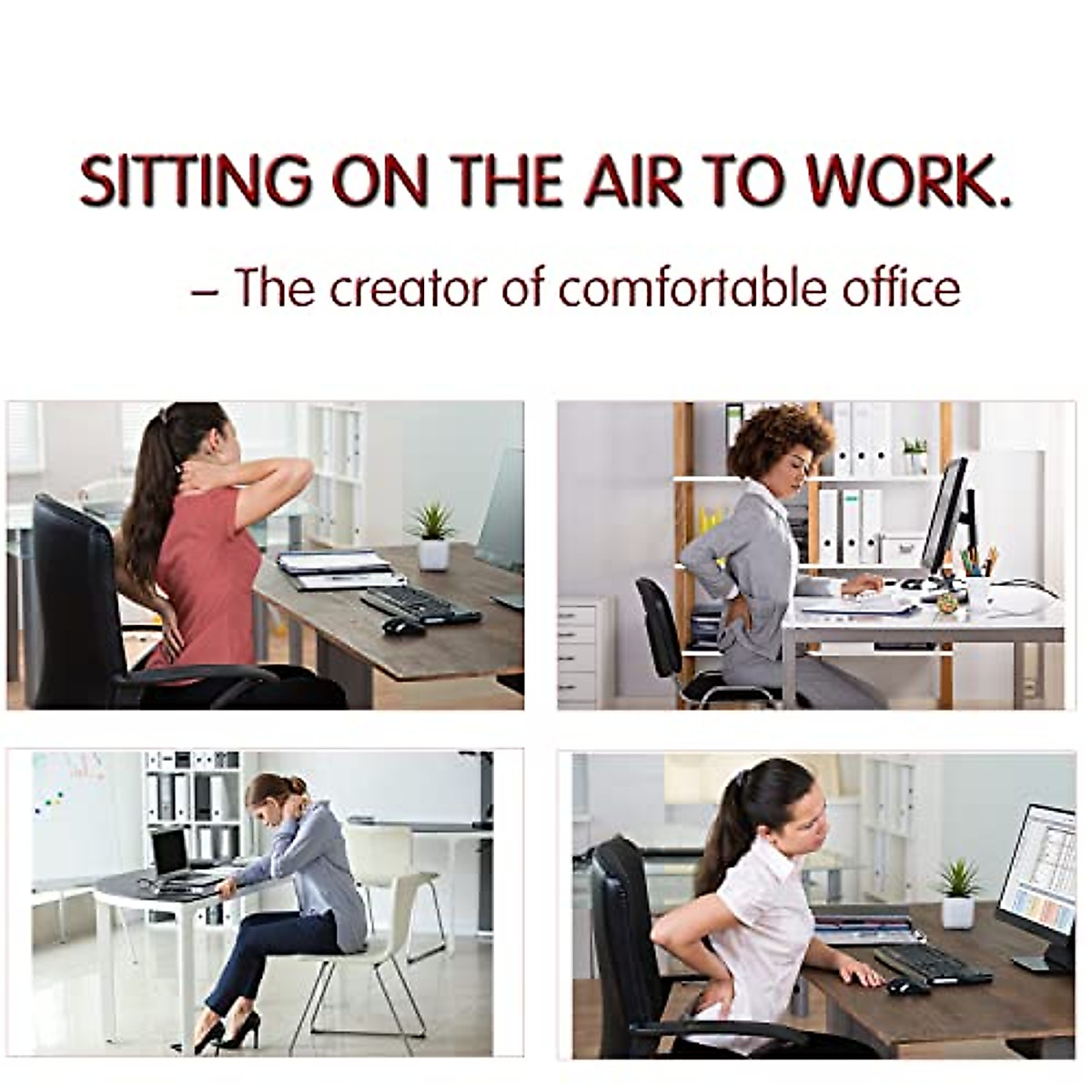 WalBryka High Comfortable Airbag Office Chair Cushion Pain Relief Air Seat Cushions with Non-Slip Cover (Gray)