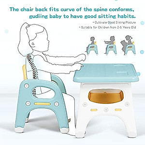 FIZZEEY Kids Table and 2 Chairs Set - Toddler Table and Chair Set, Kids 3 Piece Table and Chair Set for Toddler Over 3 Years