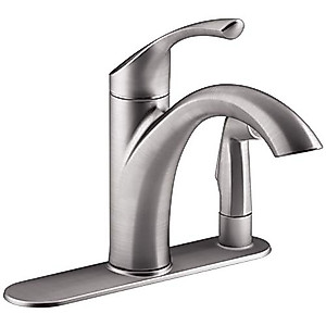 KOHLER Mistos Single-Handle Standard Kitchen Faucet With Side Sprayer In Stainless Steel