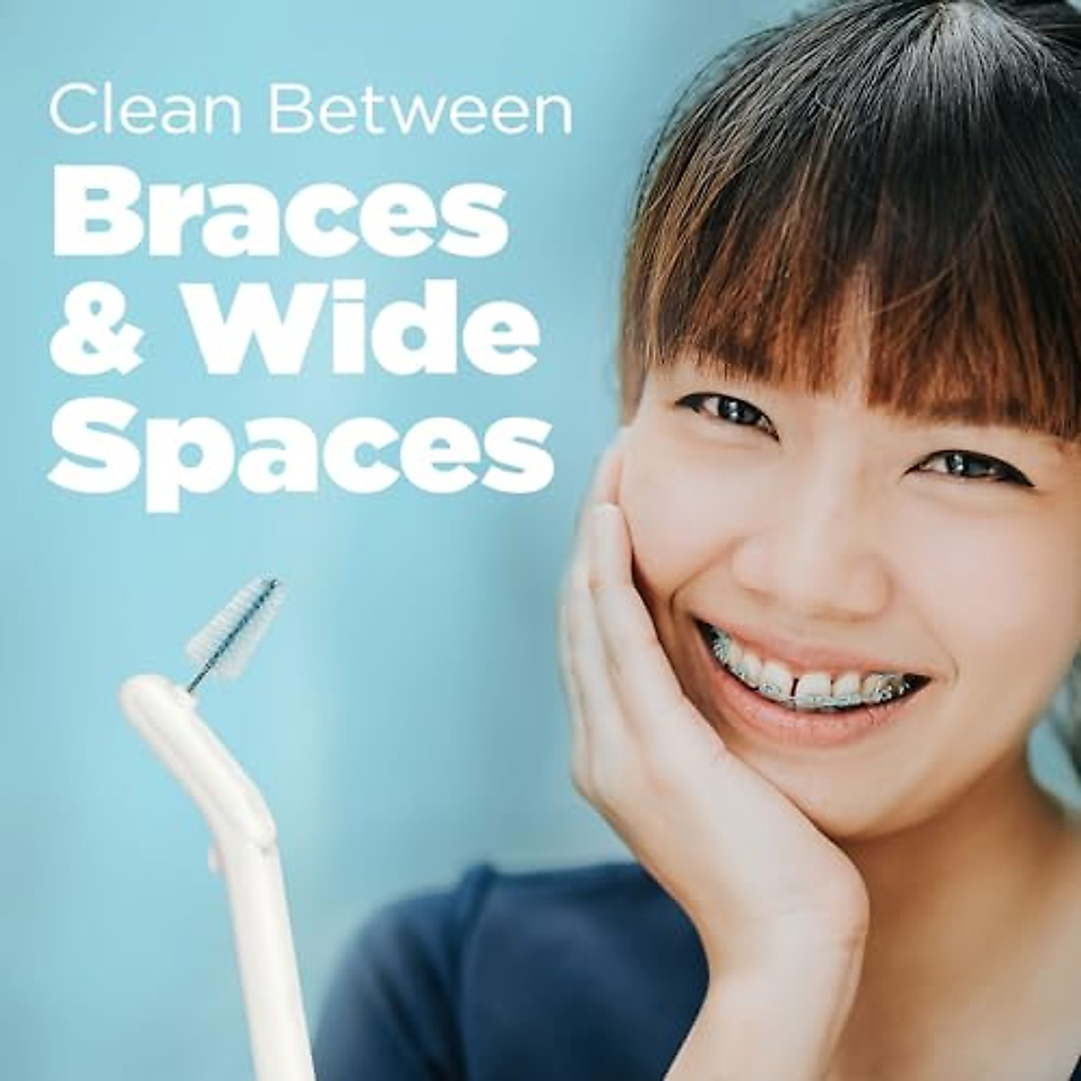 GUM Proxabrush Go-Betweens Refills - Wide - Compatible with GUM Permanent Handle - Reusable Interdental Brushes - Soft Bristled Dental Picks, 16ct