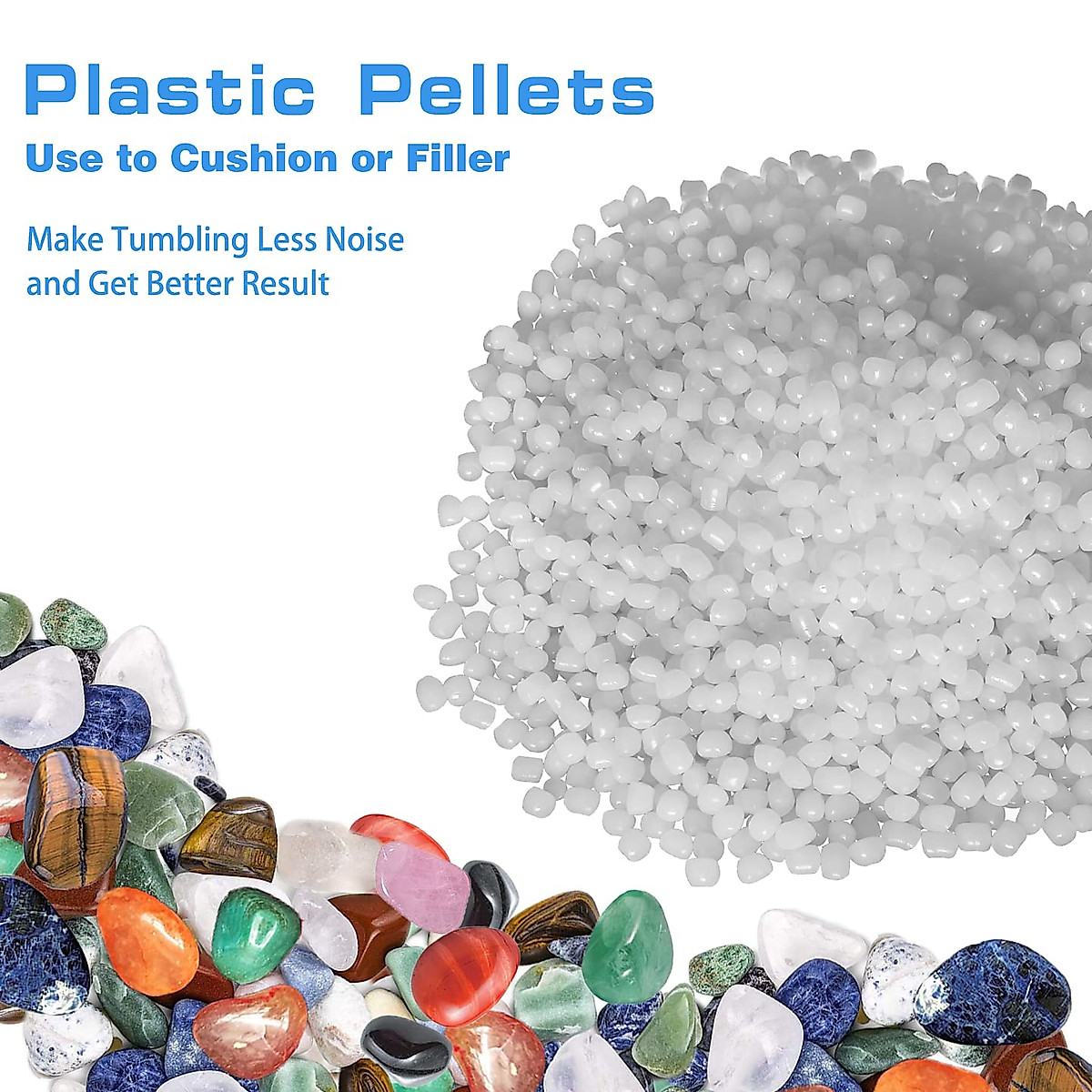 3 LBS Refill Plastic Pellets Rock Tumbling Media for Rock Tumbler, Rock Polisher, Stone Tumbler, Protect and Cushion Fragile Stones and Reduce Tumbling Noise,Get Better Result
