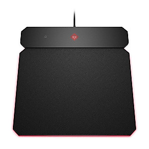 OMEN by HP Outpost Gaming Mouse Pad with Qi Wireless Charging, Custom RGB, and USB-A 2.0 Port, (6CM14AA), Black (6CM14AA#ABL)