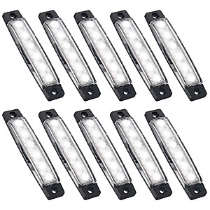 PSEQT 10 Pcs LED Rock Strip Lights Car Underglow Wheel Fender Well Lighting Kits Waterproof for Golf Cart Wrangler Offroad Truck RV UTV ATV Snowmobile (White)