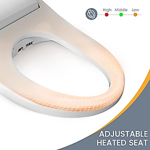 ZMJH ZMA201S Elongated Electronic Bidet Toilet Seat, Unlimited Warm Water, Vortex Wash, Heated Seat, Warm Air Dryer, Rear and Front Wash, Remote Control, LED Light, Smart, Need Electrical, White