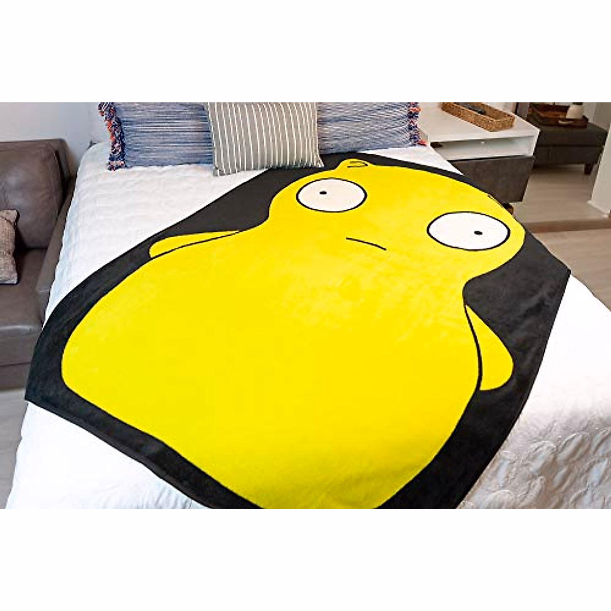 Official Bobs Burgers Fleece Throw Blanket - 45x60-Inch Cozy Accessory - Perfect for Bed, Couch, Chair - Fuzzy Lightweight Comforter Featuring Iconic Toy from Cartoon - Licensed Merchandise