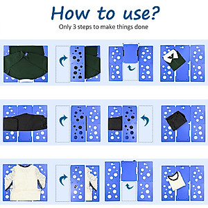 BoxLegend V5 Shirt Folder Clothes Folding Board t Shirt Folder Assemblable Clothes Folder Easy and Fast to fold Clothes Laundry Helper Assistant for Professional Laundry Folder Folding Tool, Blue