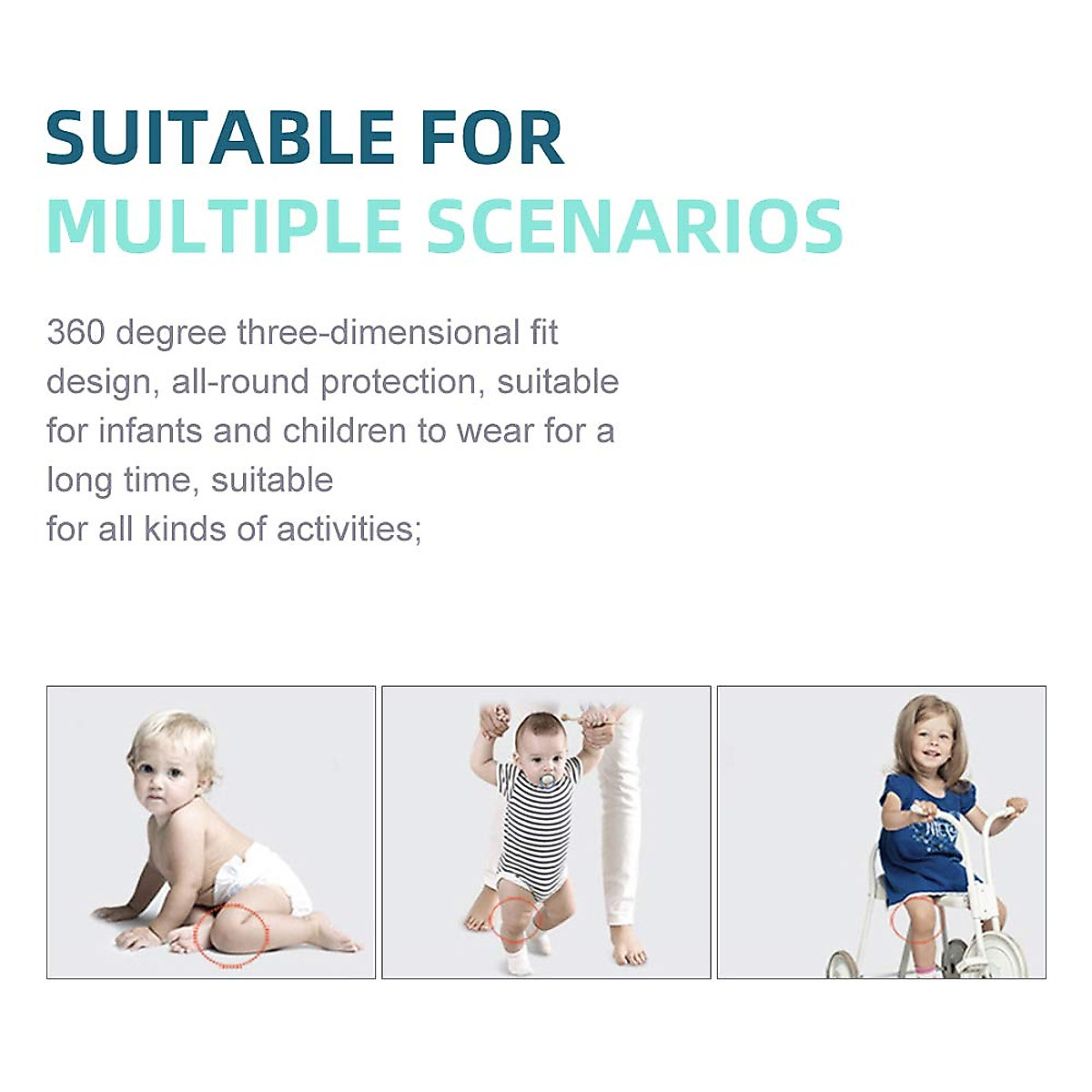 Baby Knee Pads for Crawling, Knee Pads for Baby Adjustable Protector for Toddler 2 Pairs (GRAY+BLUE)