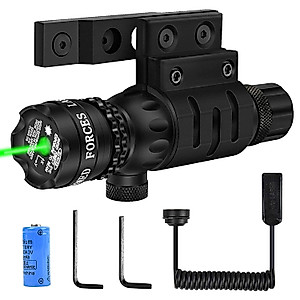 EZshoot BoreSighter for 0.177 to 0.54 Caliber Rifles Handgun and Green Laser Sight with Rail Mount - Include Barrel Mount Cable Switch