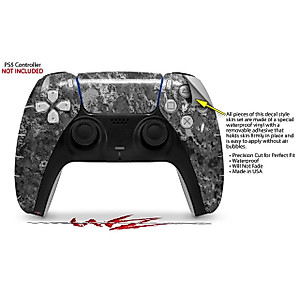 WraptorSkinz Skin Wrap compatible with Sony PS5 DualSense Controller Marble Granite 06 Black Gray (CONTROLLER NOT INCLUDED)