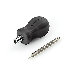 TEKTON 3-in-1 Stubby Phillips/Slotted Driver (#2 x 1/4 in., Black) | DMT13002
