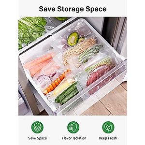 Kootek Vacuum Sealer Bags for Food, 8 in x 50 ft 2 Rolls Vacuum Seal Bag Rolls, Commercial Grade, BPA Free, Vac Freezer Bags for Food Storage, Meal Prep or Sous Vide