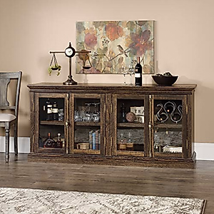 Sauder Barrister Lane Storage Credenza, for TVs up to 70", Iron Oak finish