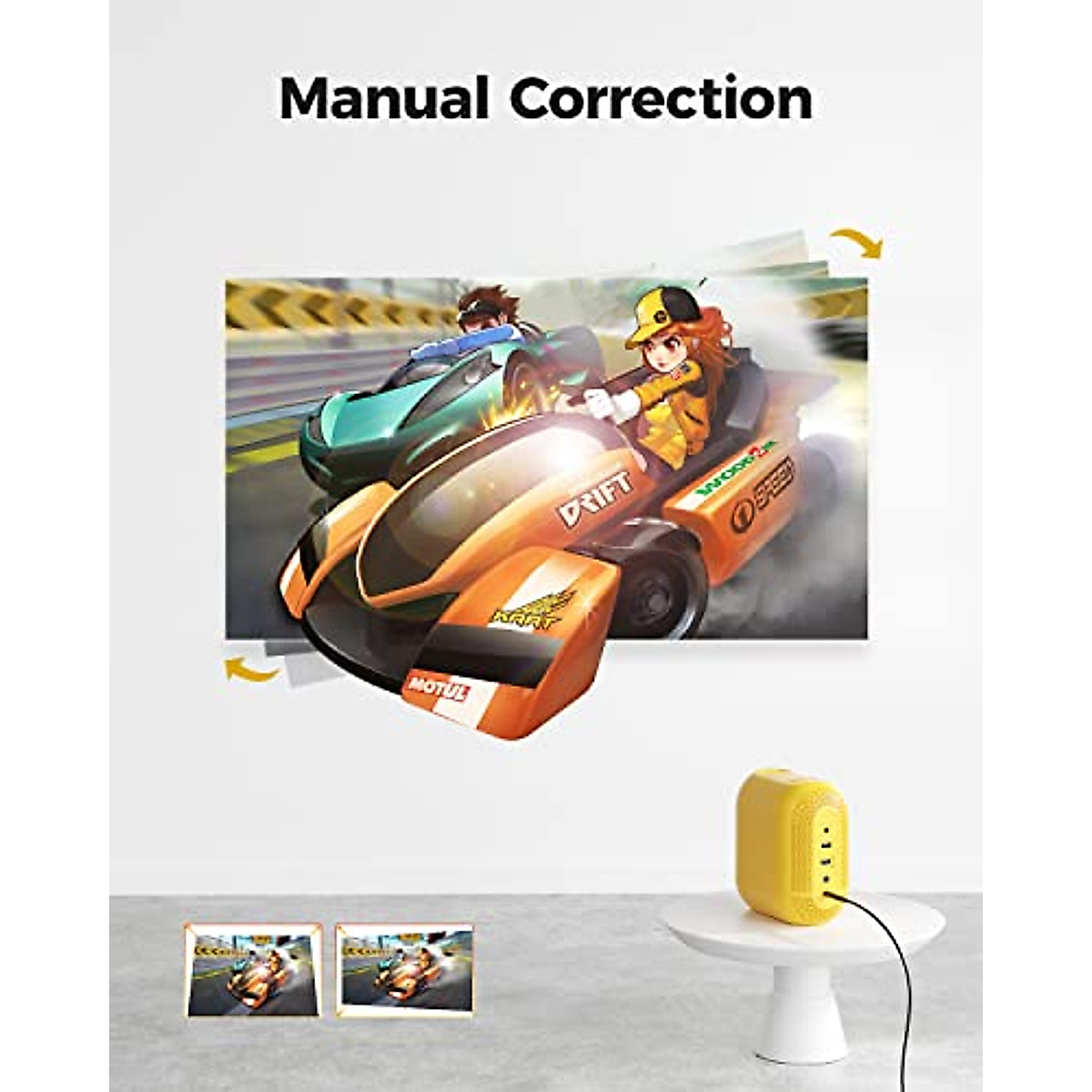 Pokitter Mini Projector Video Portable Projector with 5W Speaker ,1080P Supported ,Home Theater Movie Projector Compatible with HDMI,VGA,USB,AV,Laptop,Smartphone,Xbox